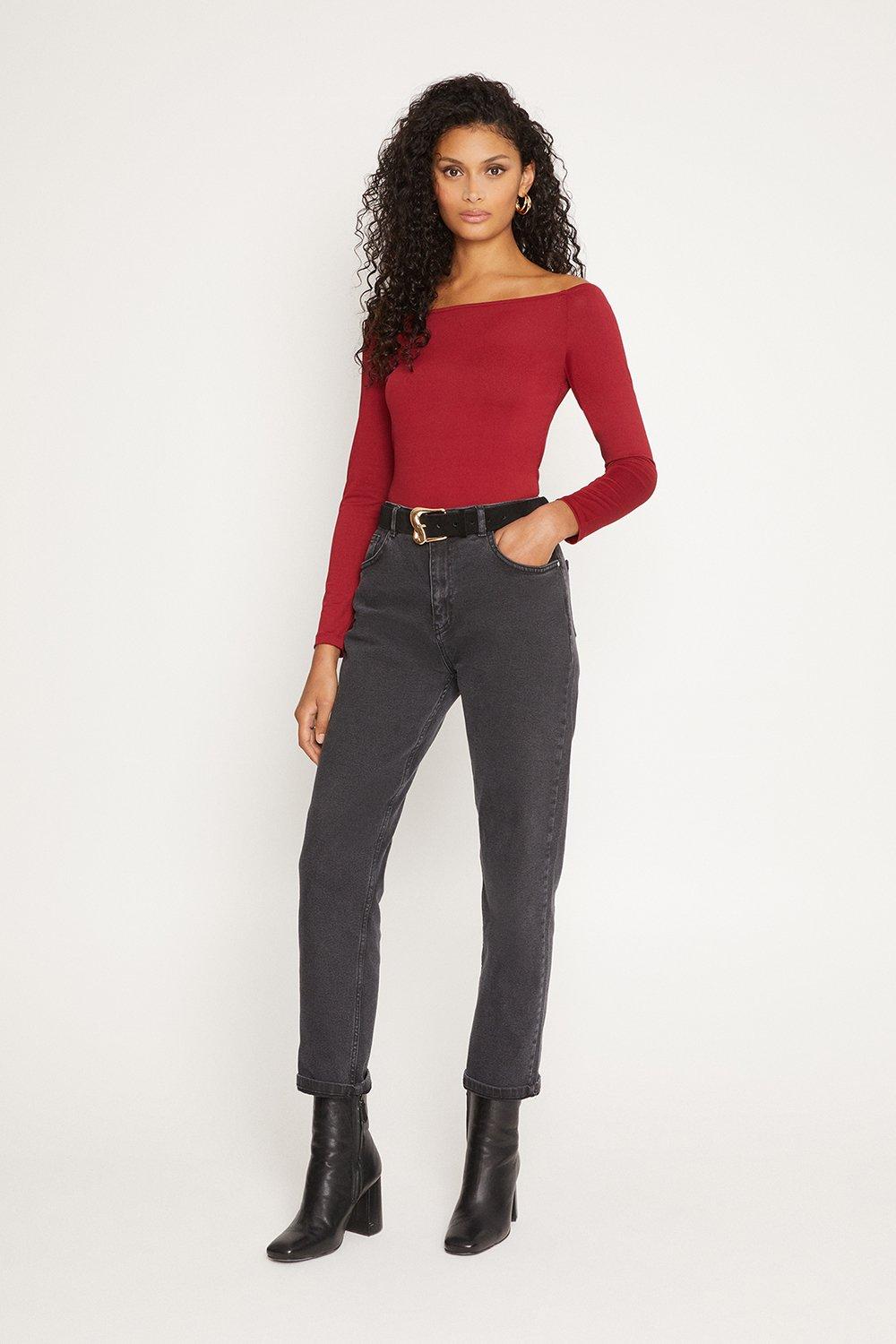 Tops Bardot Long Sleeve Top Oasis