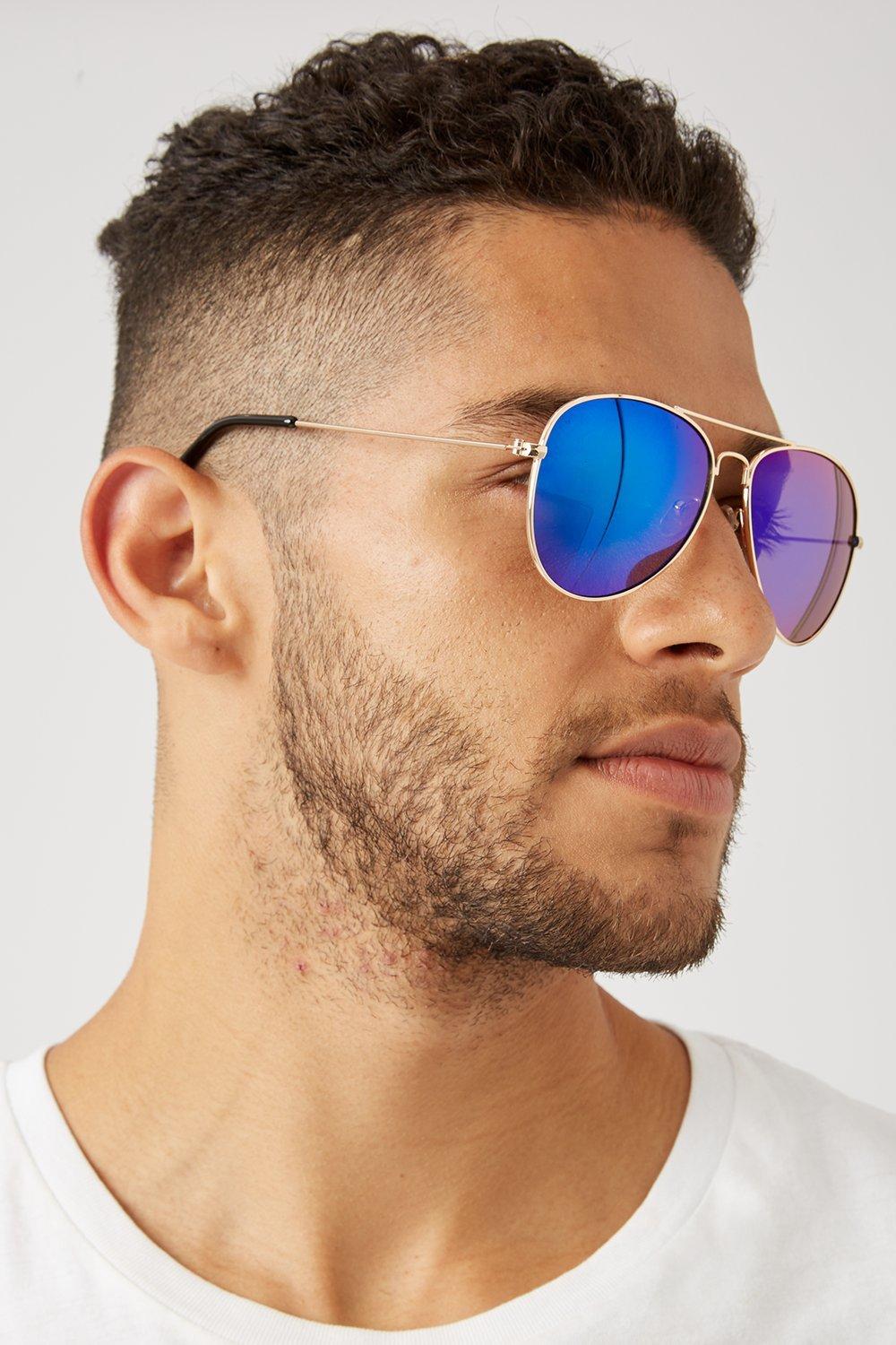 Accessories Blue Mirrored Aviator Sunglasses Burton