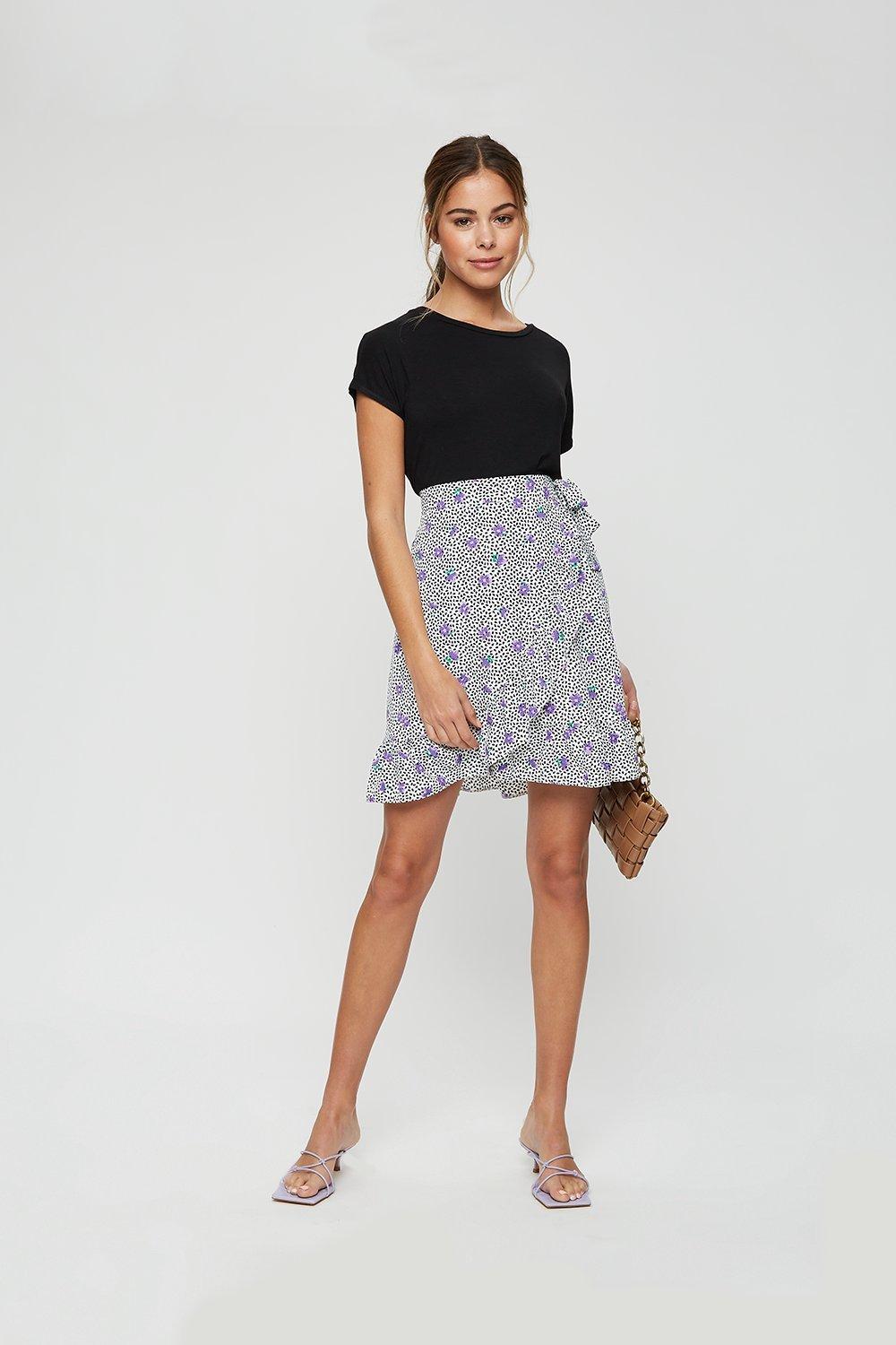Skirts Purple Floral Frill Mini Skirt Dorothy Perkins