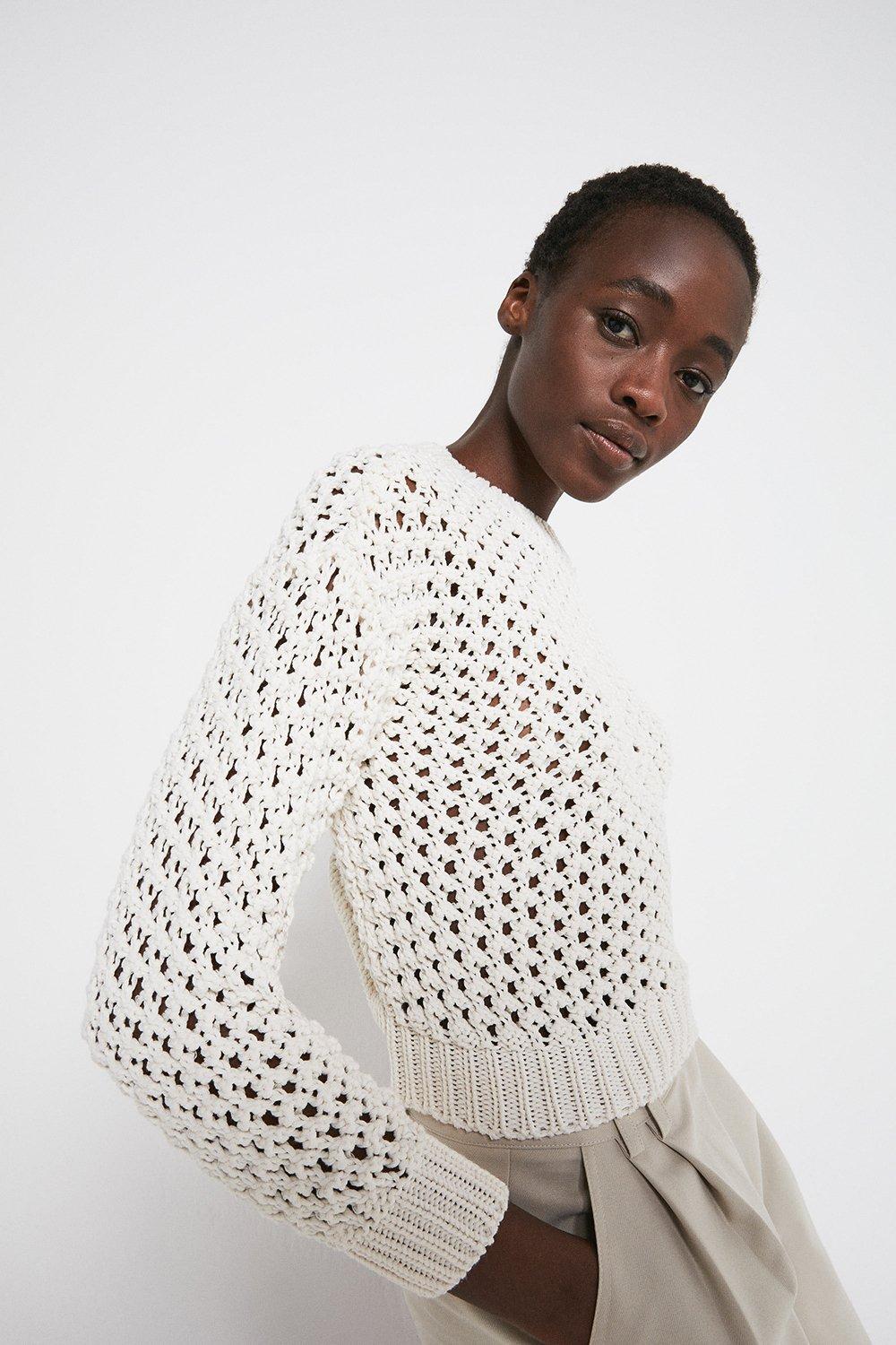 Jumpers & Cardigans | Bobble Stitch Open Back Jumper | Warehouse