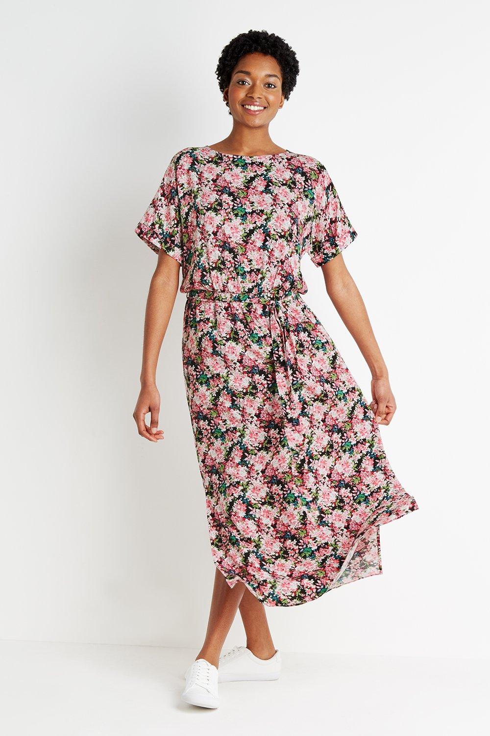 Wallis Tall Pink Floral Midi Dress Debenhams