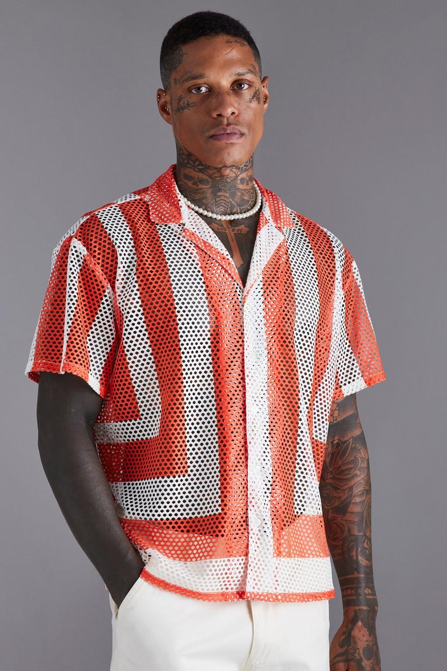 Short Sleeve Boxy Border Crochet Shirt | boohoo USA Short Sleeve Boxy Border Crochet Shirt | boohoo USA