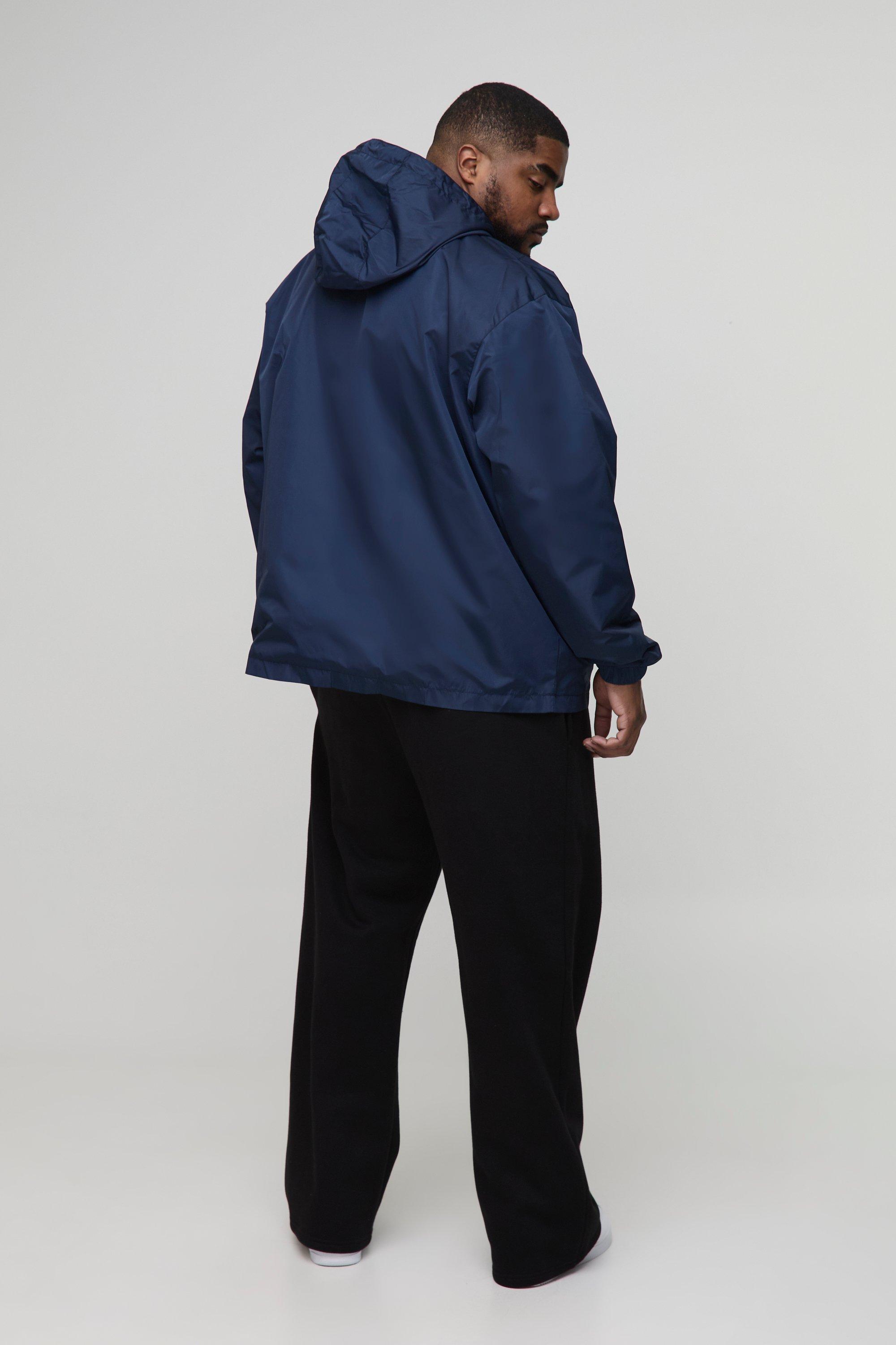 Plus Oversized Pocket Hooded Half Zip Windbreaker | boohoo USA Plus Oversized Pocket Hooded Half Zip Windbreaker | boohoo USA