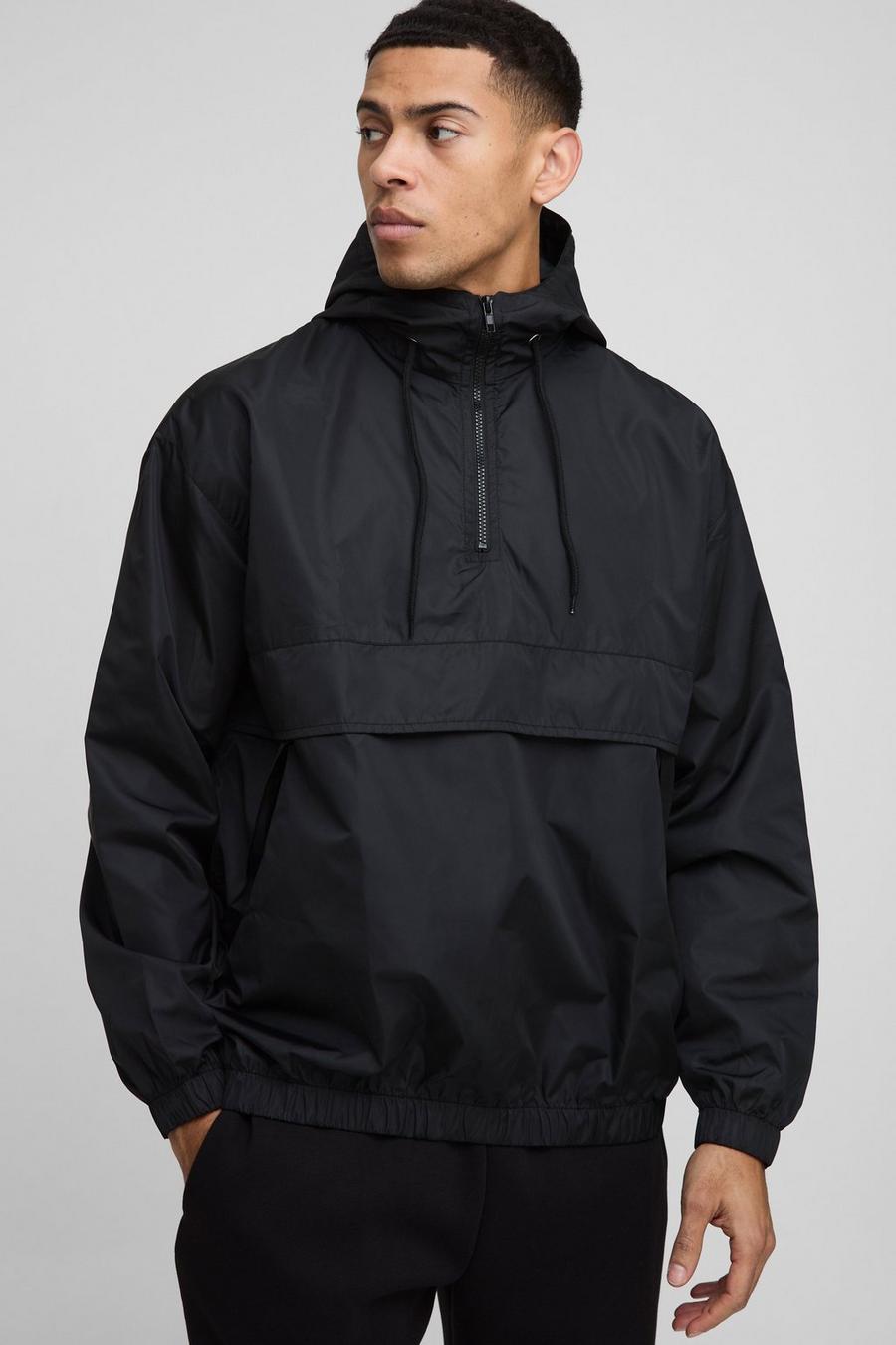 Oversized Hooded Half Zip Windbreaker | boohoo USA Oversized Hooded Half Zip Windbreaker | boohoo USA