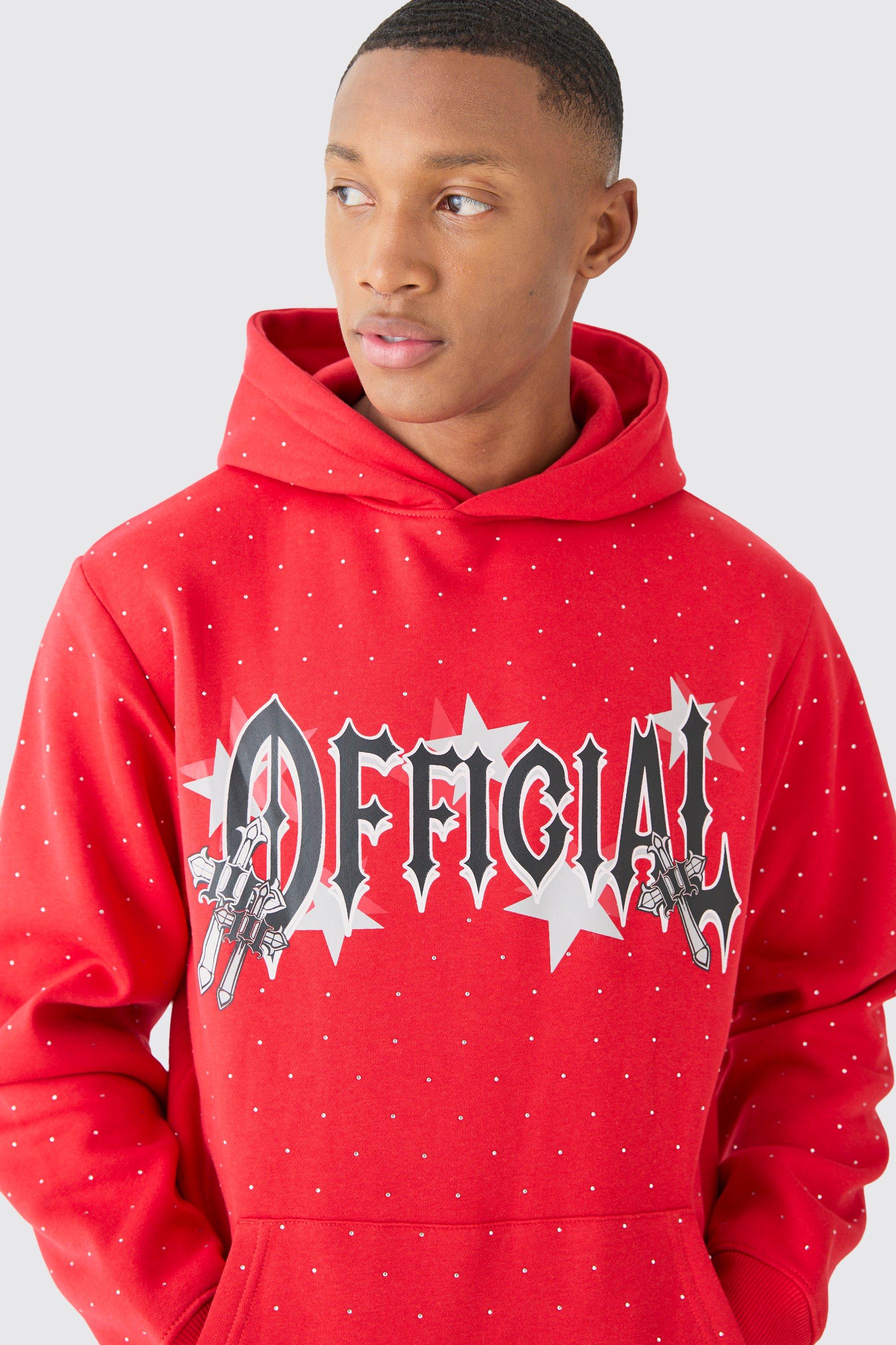 Regular Fit All Over Rhinestone Official Tracksuit | boohoo Regular Fit All Over Rhinestone Official Tracksuit | boohoo