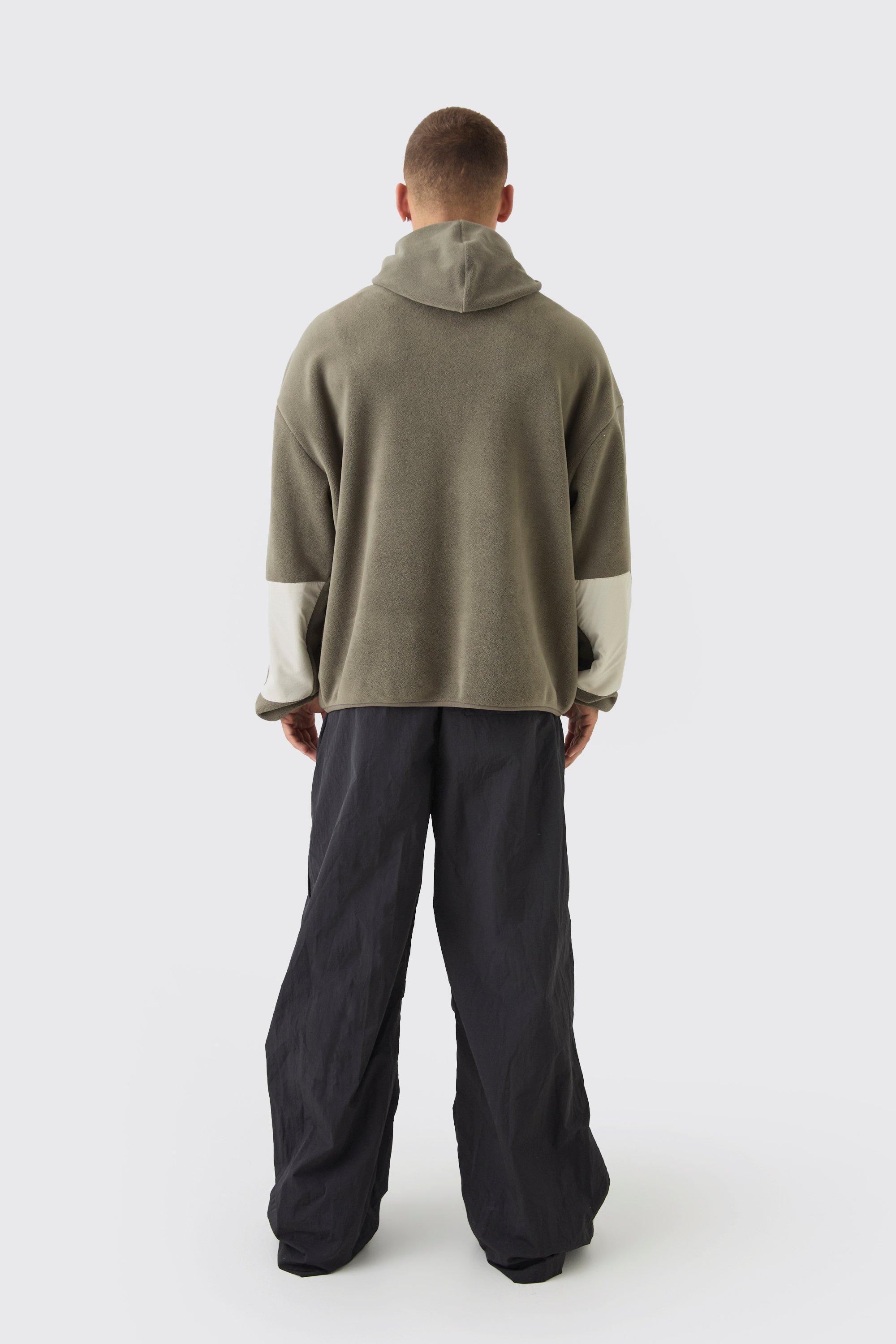 Oversized Polar Fleece and Nylon Panelled Balaclava hoodie Oversized Polar Fleece and Nylon Panelled Balaclava hoodie