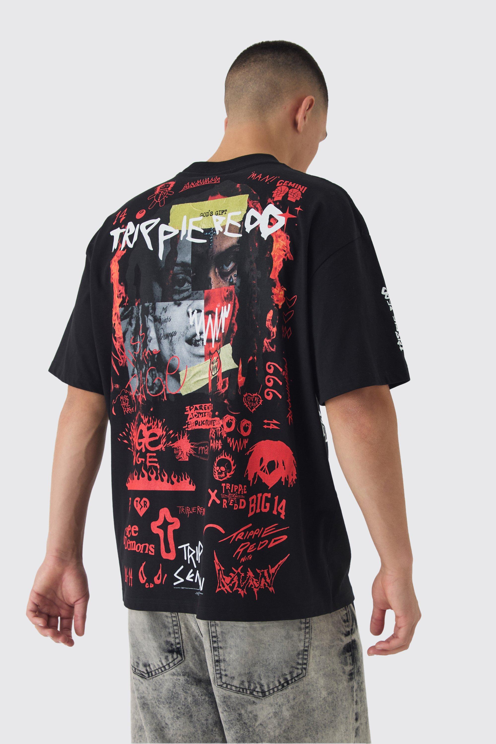 Trippie Redd Oversized Extended Neck Heavyweight Printed T shirt