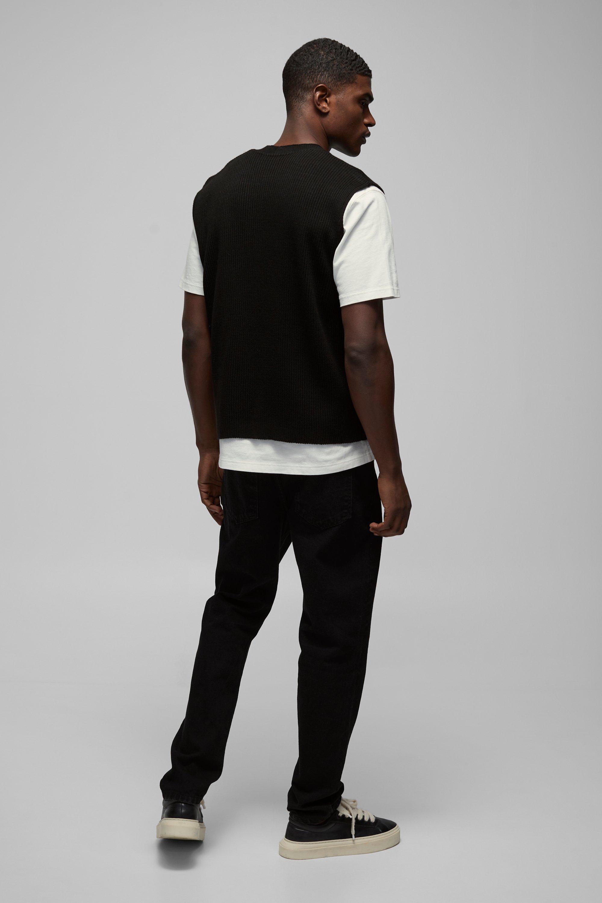 Boxy Ribbed Contrast Button Knitted Vest | boohoo USA Boxy Ribbed Contrast Button Knitted Vest | boohoo USA