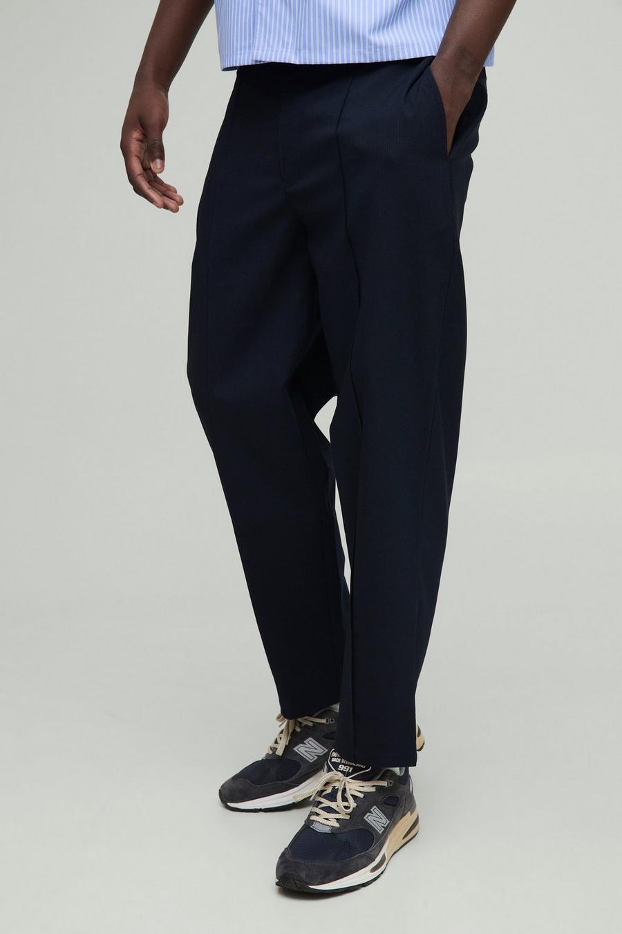 Navy Baggy Tapered Chino | boohoo USA Navy Baggy Tapered Chino | boohoo USA