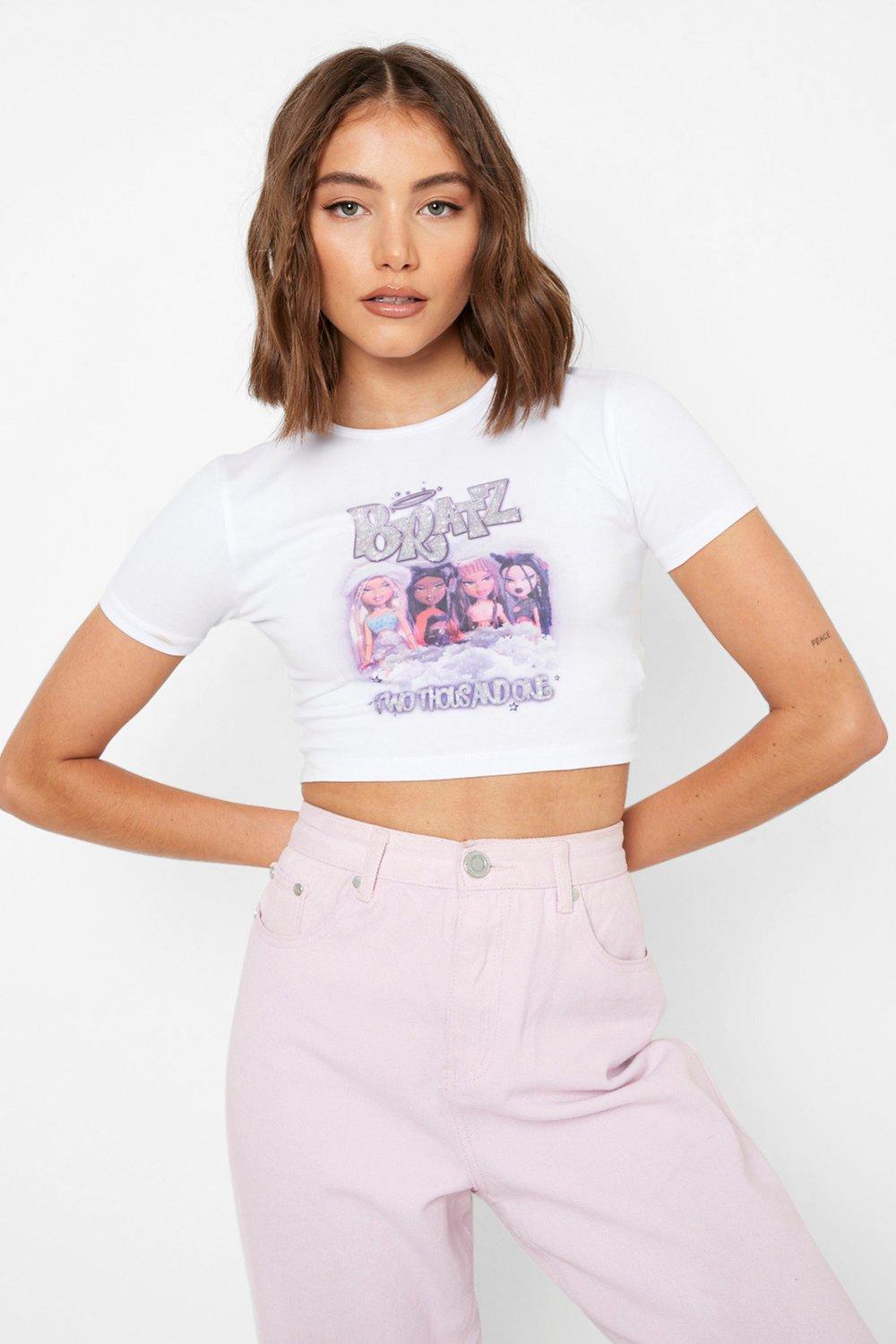Bratz License Print Short Sleeve Crop Top