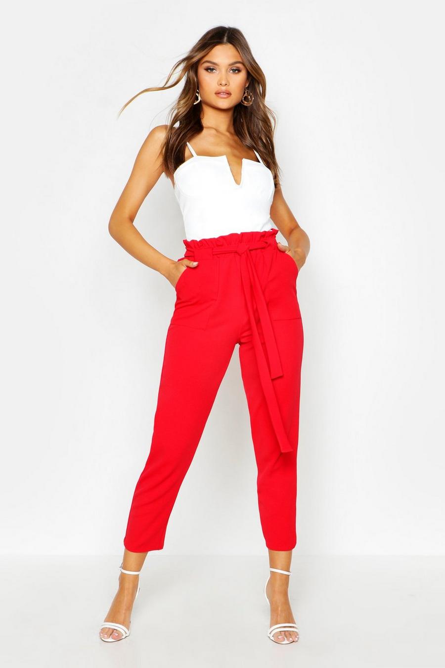 Paperbag Waist Belted Trouser | boohoo UK Paperbag Waist Belted Trouser | boohoo UK