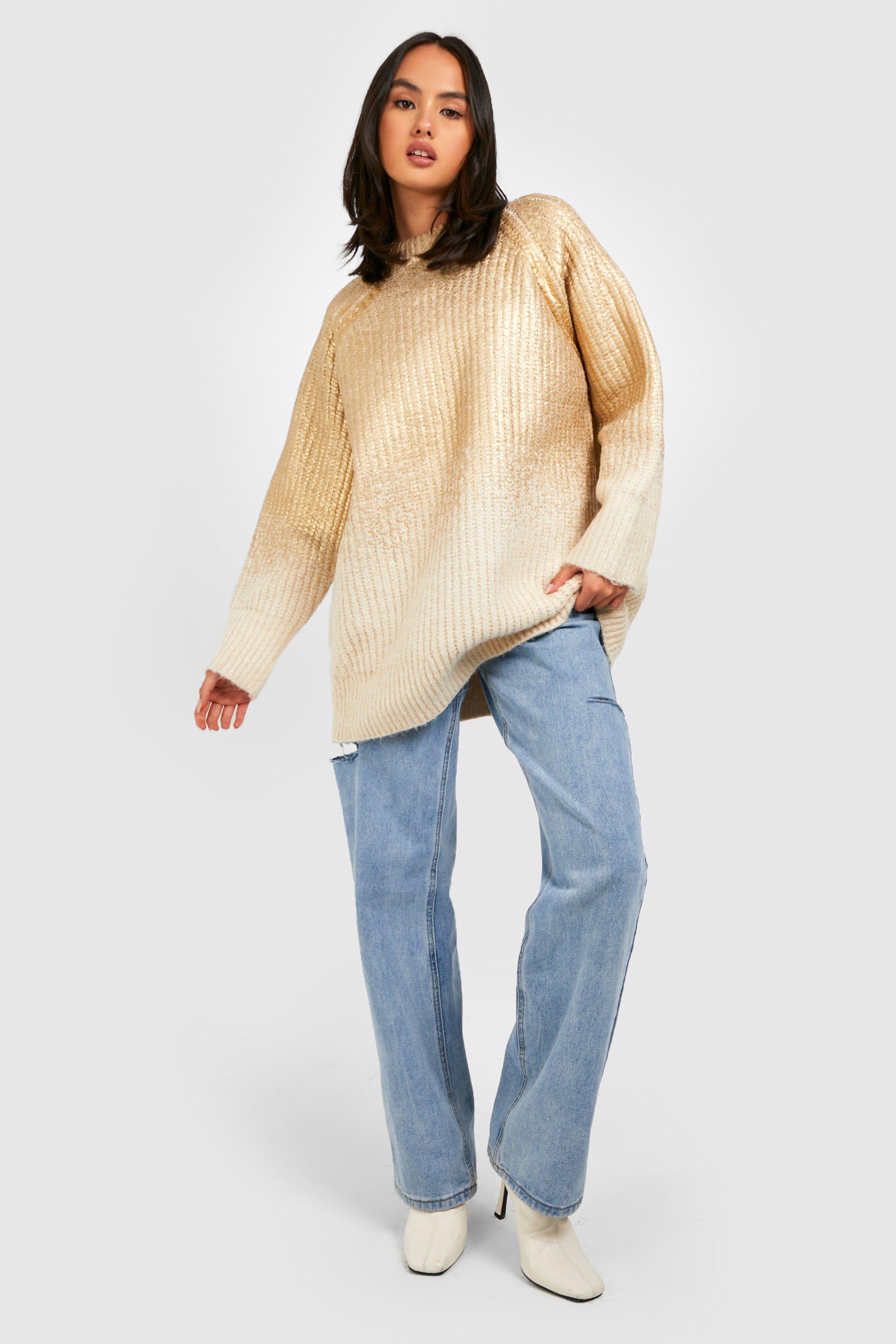 Metallic Coated Sweater | boohoo USA Metallic Coated Sweater | boohoo USA