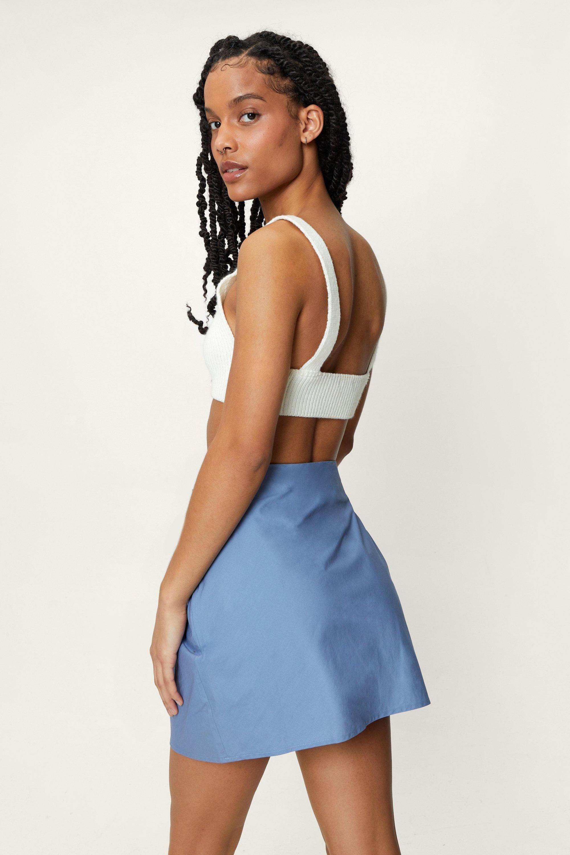 Petite Poplin A line Mini Skirt boohoo CA