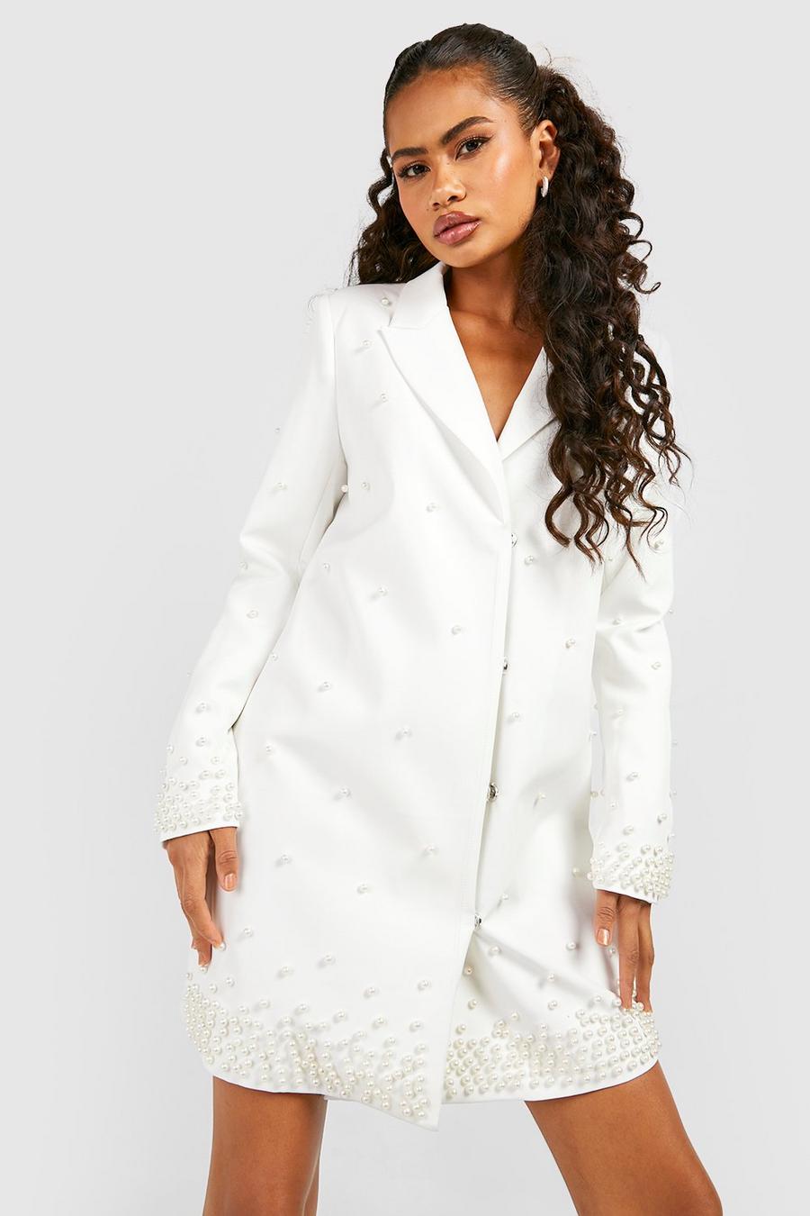 Pearl Detail Blazer Dress | boohoo USA Pearl Detail Blazer Dress | boohoo USA