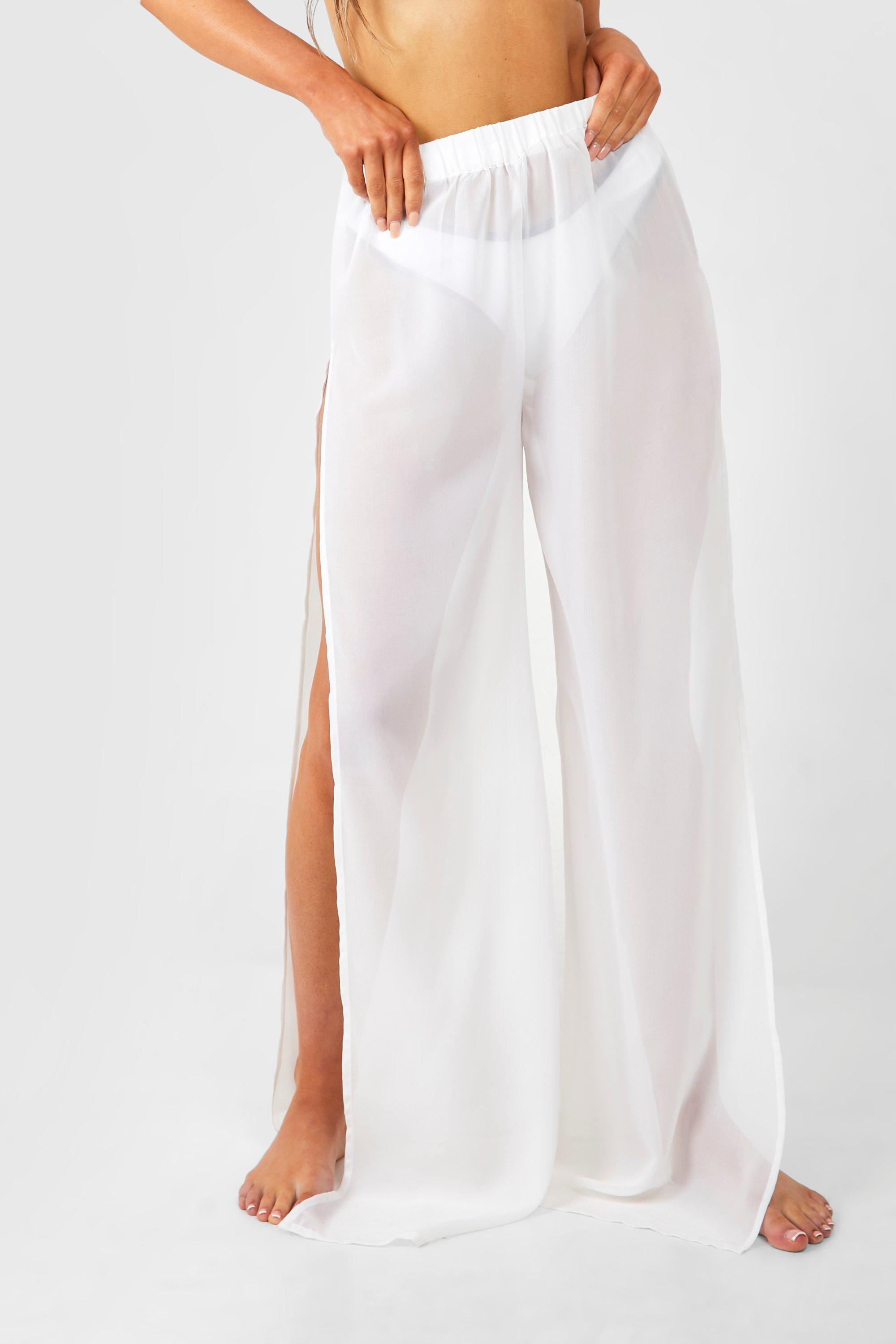 Split Front Beach Trousers boohoo