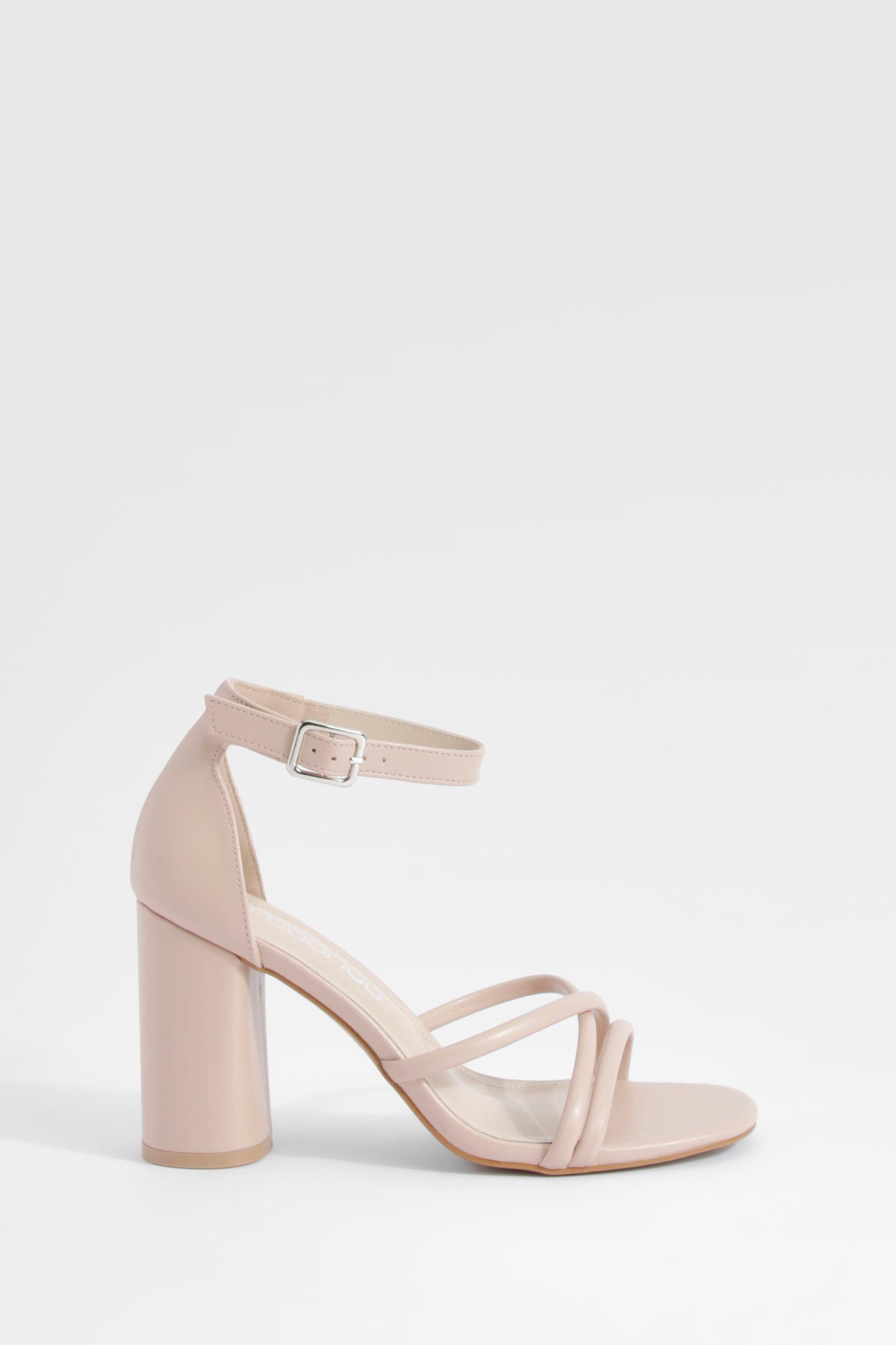 Rounded Heel Cross Strap Heels | boohoo USA Rounded Heel Cross Strap Heels | boohoo USA