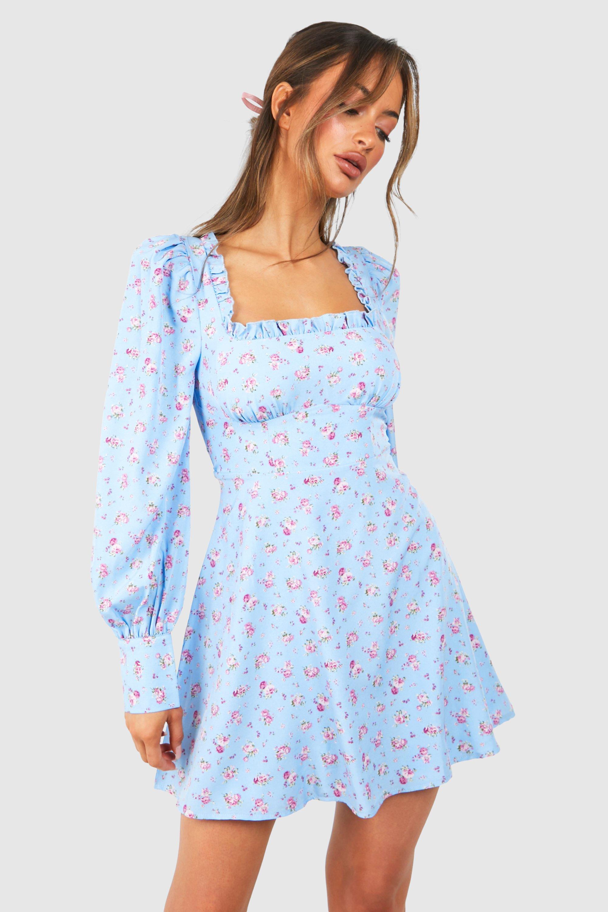 Ditsy Corset Milkmaid Mini Dress | boohoo USA Ditsy Corset Milkmaid Mini Dress | boohoo USA