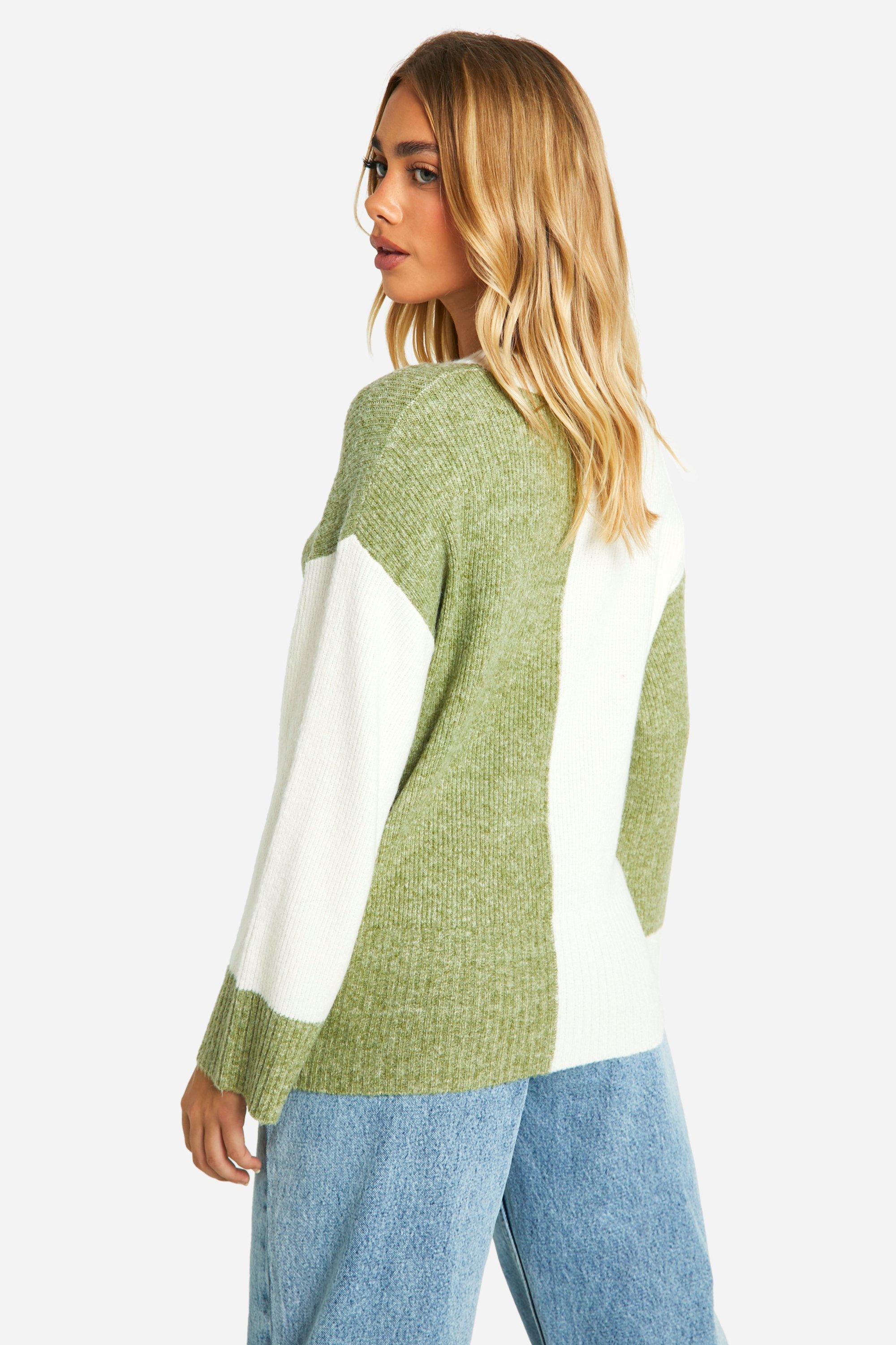 Soft Knit Color Block Oversized Sweater | boohoo USA Soft Knit Color Block Oversized Sweater | boohoo USA