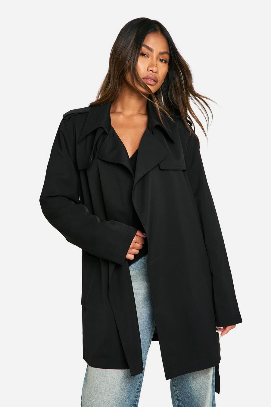 Belted Short Trench Coat | boohoo USA Belted Short Trench Coat | boohoo USA