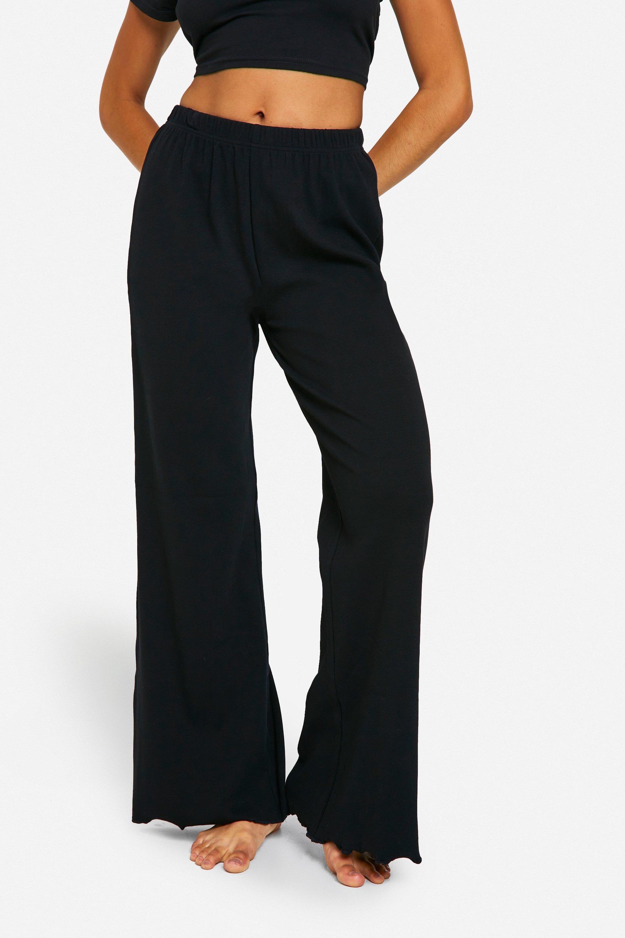 Wide Leg Rib Lounge Pants