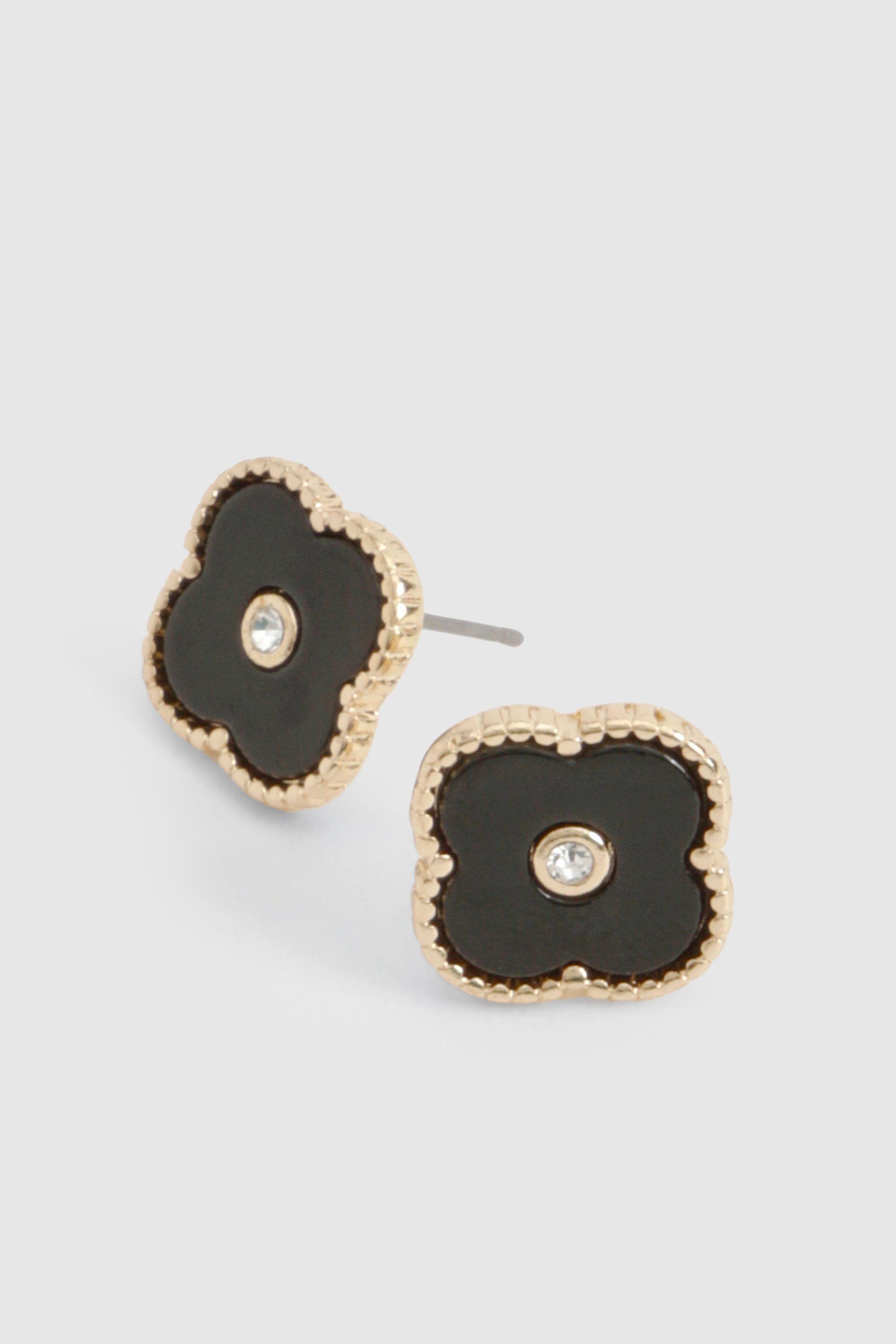 Black stud earrings female store