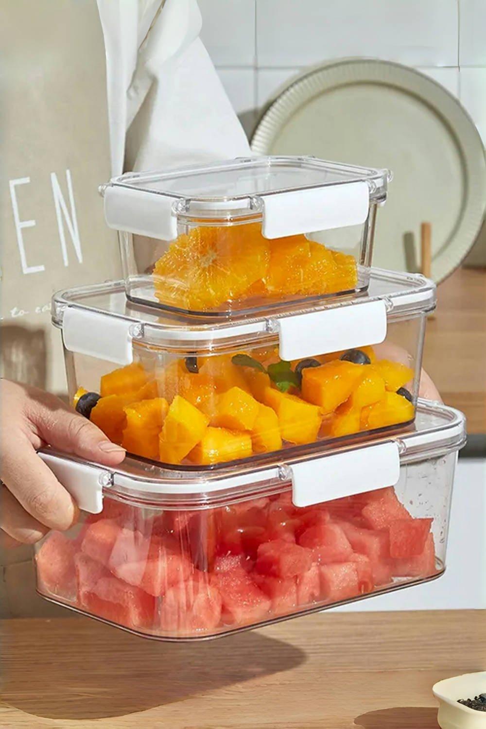 Kitchen Food Storage 3Pcs Plastic Storage Containers With Lids kitchen-food-storage-3pcs-plastic-storage-containers-with-lids
