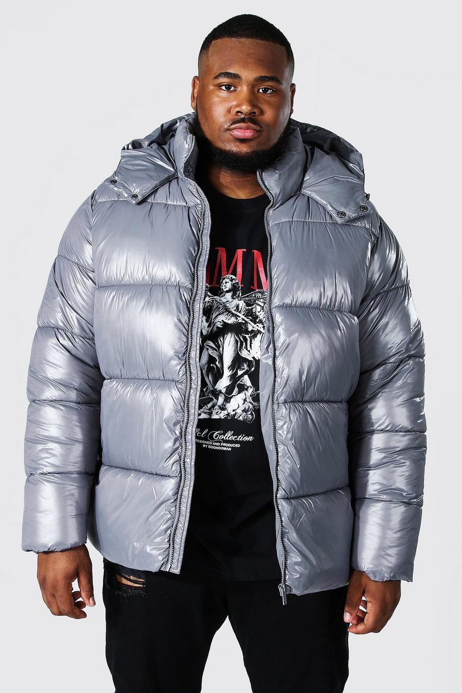 Plus Size High Shine Puffer Jacket | boohoo USA Plus Size High Shine Puffer Jacket | boohoo USA