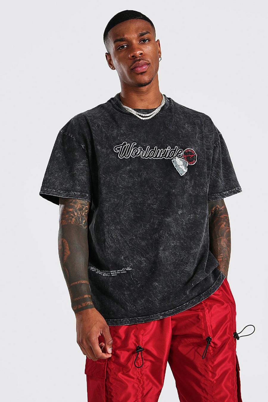 Oversize Worldwide Batik T-Shirt im College-Stil | boohoo DE Oversize Worldwide Batik T-Shirt im College-Stil | boohoo DE