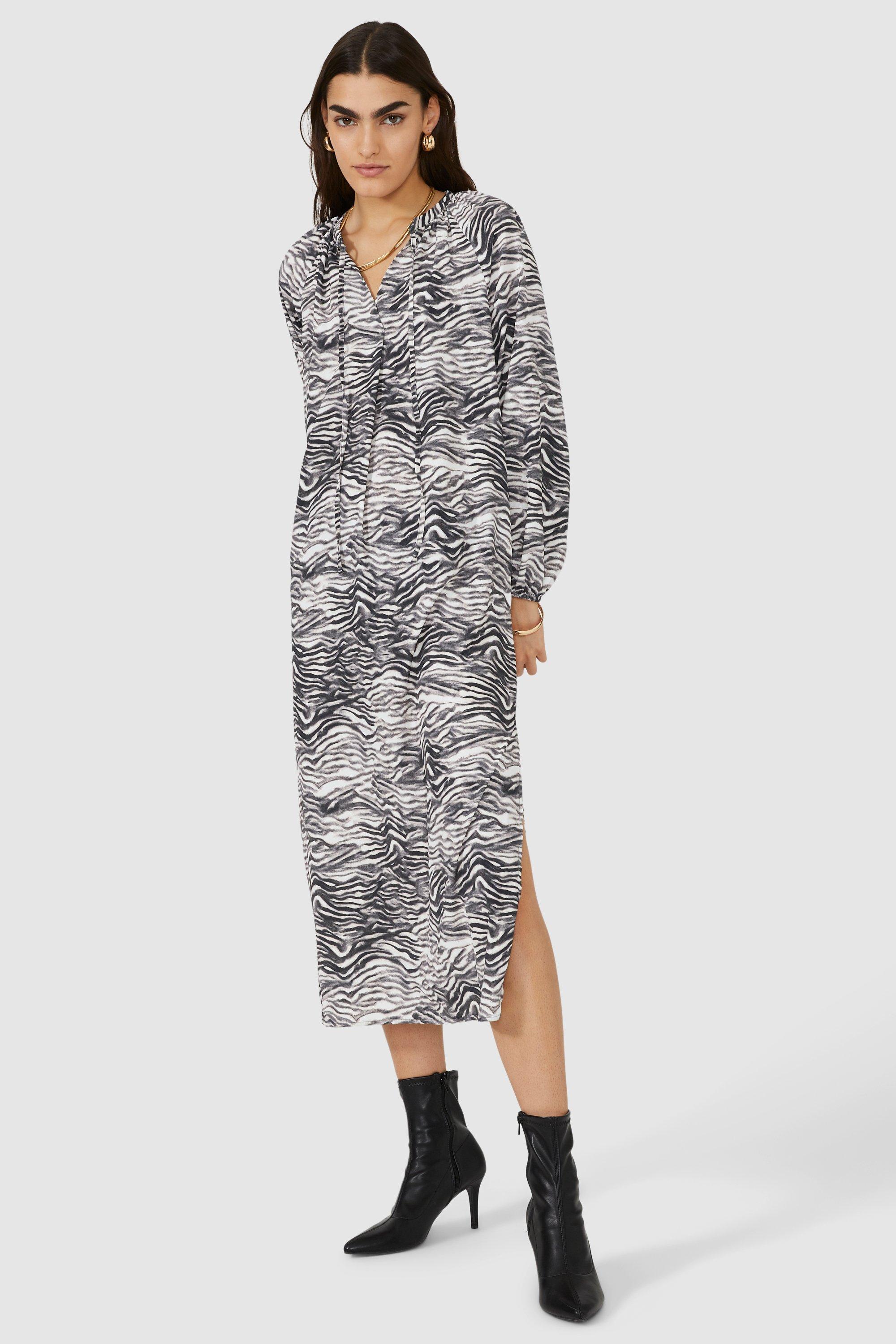 Tops Printed Tie Neck Midi Dress Principles