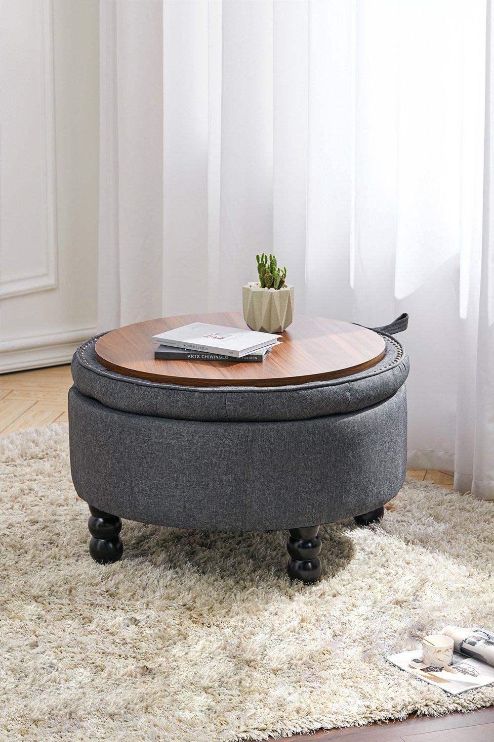 Round Cocktail Ottoman Footstool