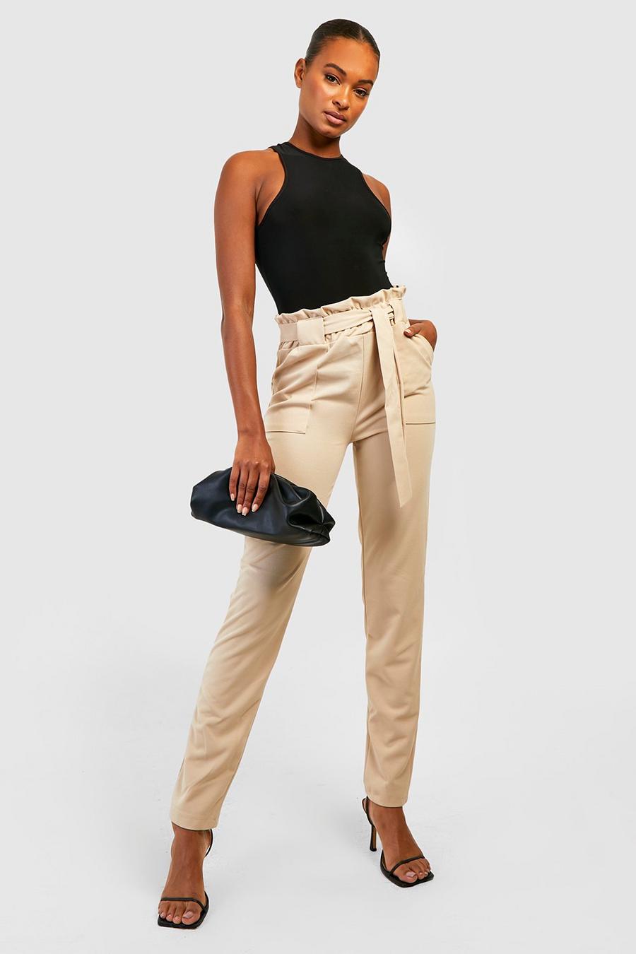Women's Tall Paperbag Waist Belted Trouser | Boohoo UK Women's Tall Paperbag Waist Belted Trouser | Boohoo UK