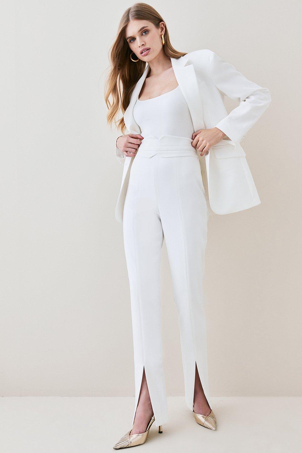 Italian Structured Satin High Waist Pants | Karen Millen Italian Structured Satin High Waist Pants | Karen Millen
