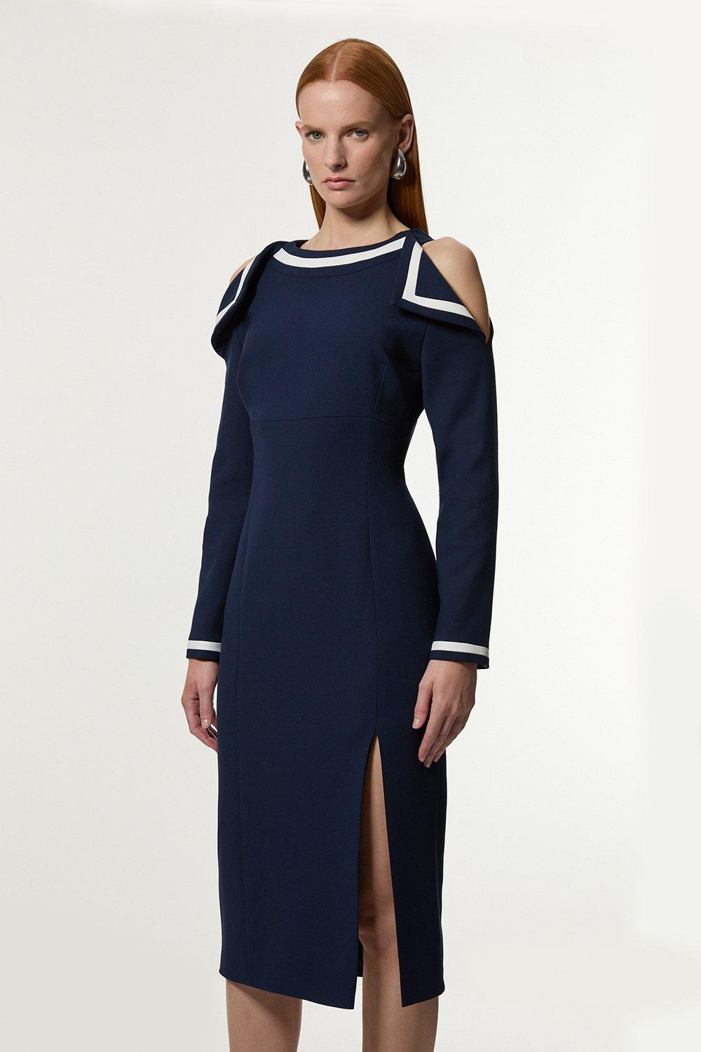 Petite Slinky Mirrored Floral Jacquard Knit Dress | Karen Millen Petite Slinky Mirrored Floral Jacquard Knit Dress | Karen Millen